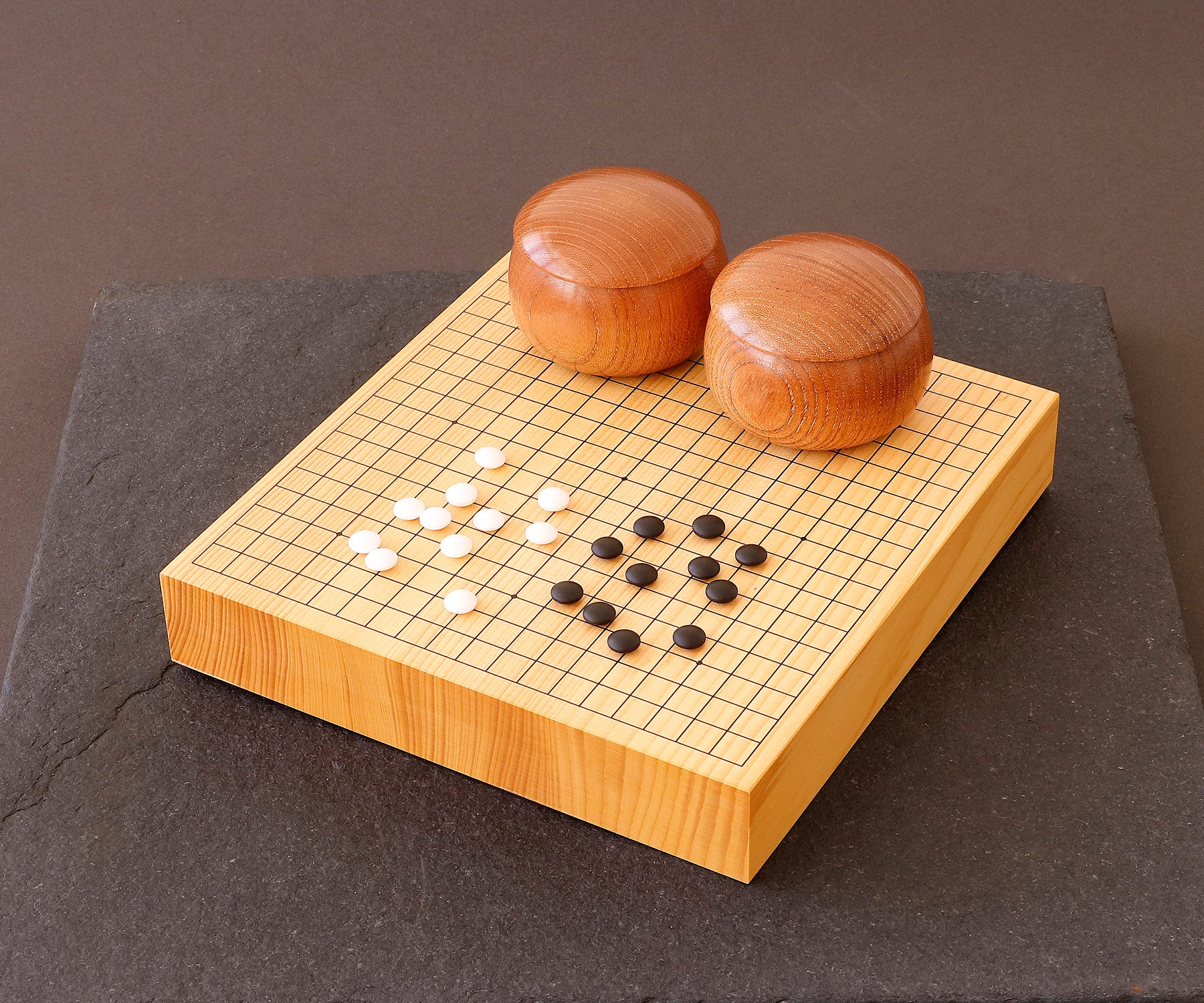 Hyuga Kaya Go board for 8mm diameter Go stones 3piece Go set 406-8M-05 ...