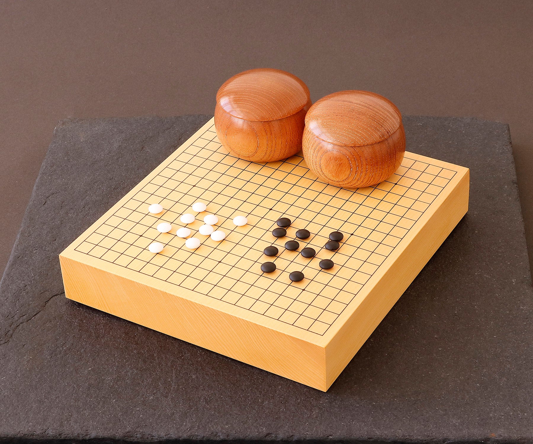 Hyuga Kaya Go board for 8mm diameter Go stones 3piece Go set 406-8M-06 ...