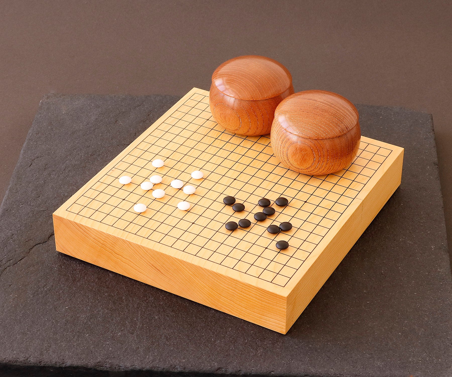 Hyuga Kaya Go board for 8mm diameter Go stones 3piece Go set 406-8M-07 ...
