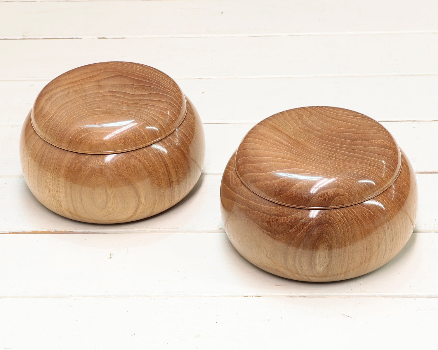 Mr. Takashi NISHIKAWA made Nire Wood [Elm Tree] Go Bowls Low and Wide ...