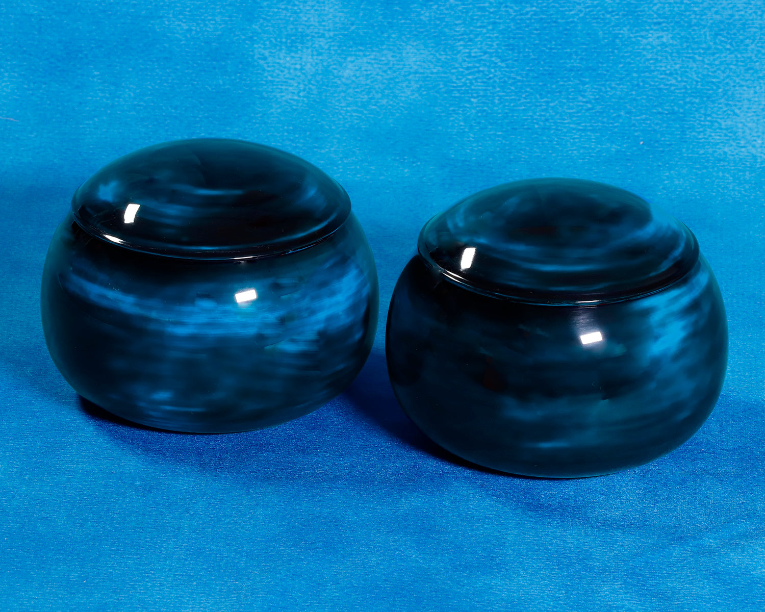 "Maeda Blue" Lacquer Finish Go bowls for size ~34 Go stones JAC-MDS-41 ...