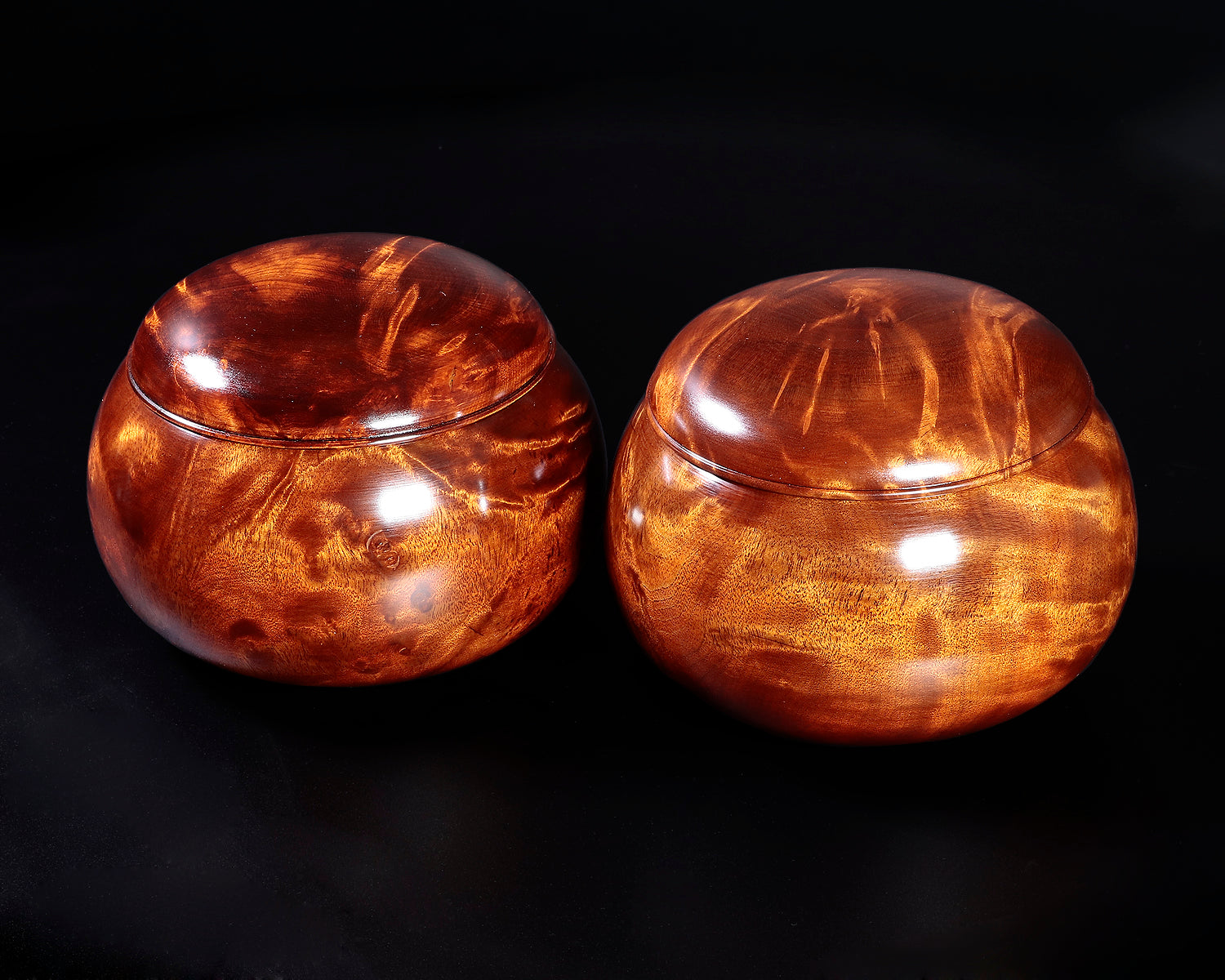 Walnut Go bowls for size 36 - 42 Go stones *Japanese lacquer finish ...